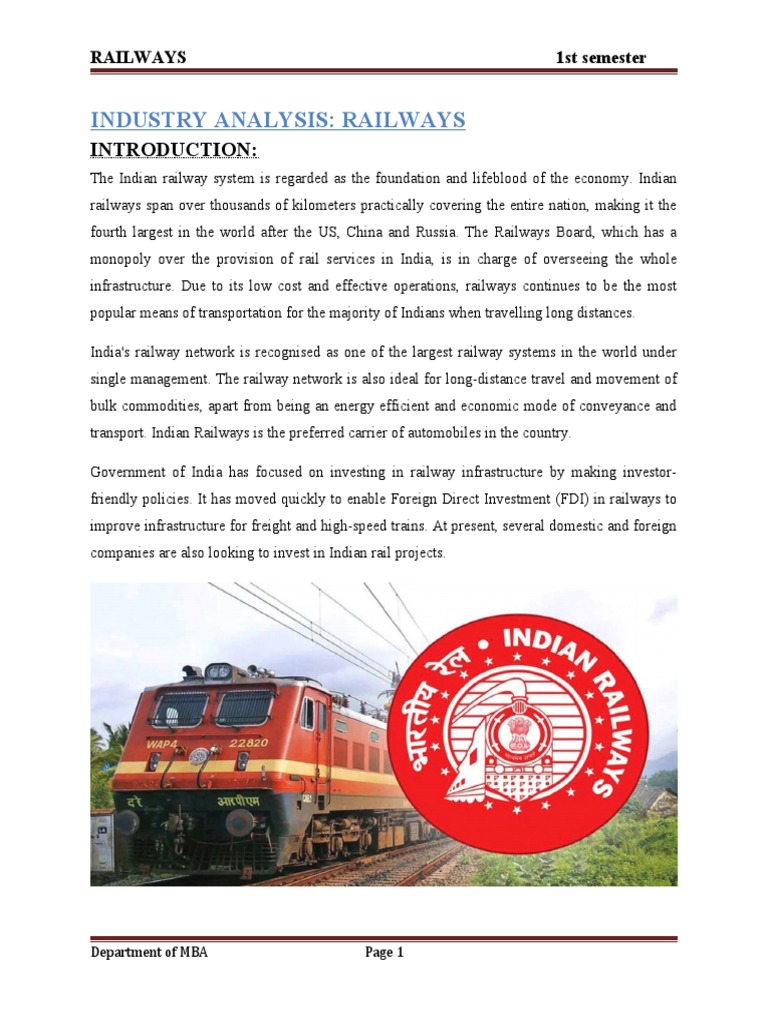 DILIP RAILWAY INDUSTRY ANALYSIS CR DILIP (18) CRUUU Railwaysssss | PDF ...