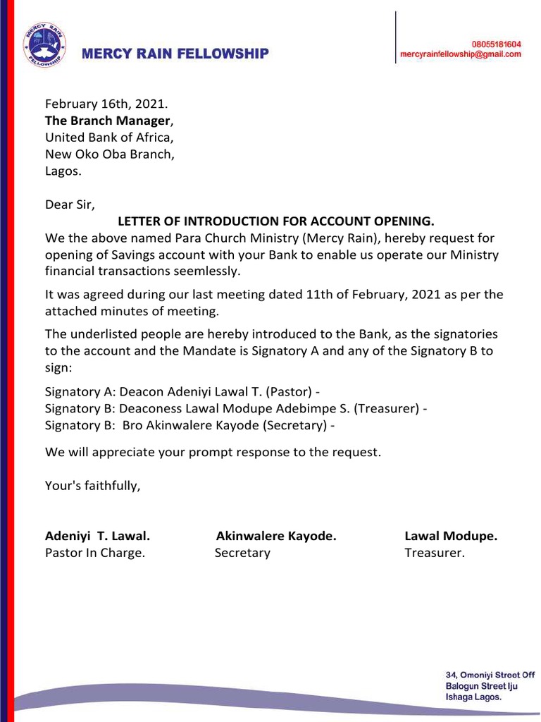 Letter of Introduction | PDF