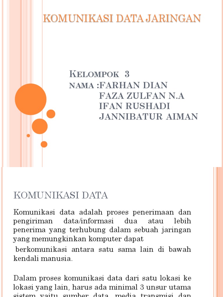 KOMUNIKASI DATA (Jaringan Komunikasi Data) | PDF