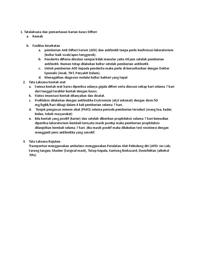 Panduan Penanganan dan Pemantauan Difteri | PDF