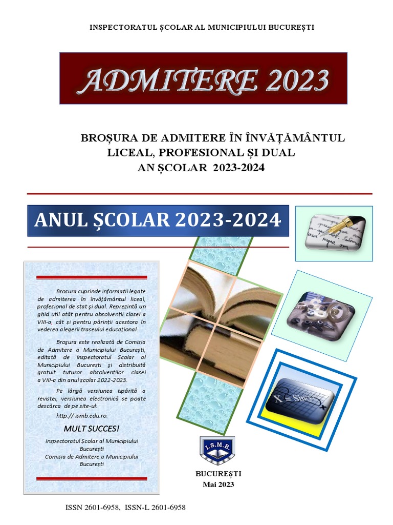 Brosura Admitere Liceu 2023-2024 | PDF