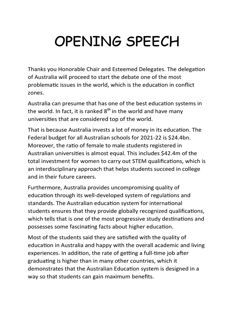 Opening Speech | PDF | Australia | Economies