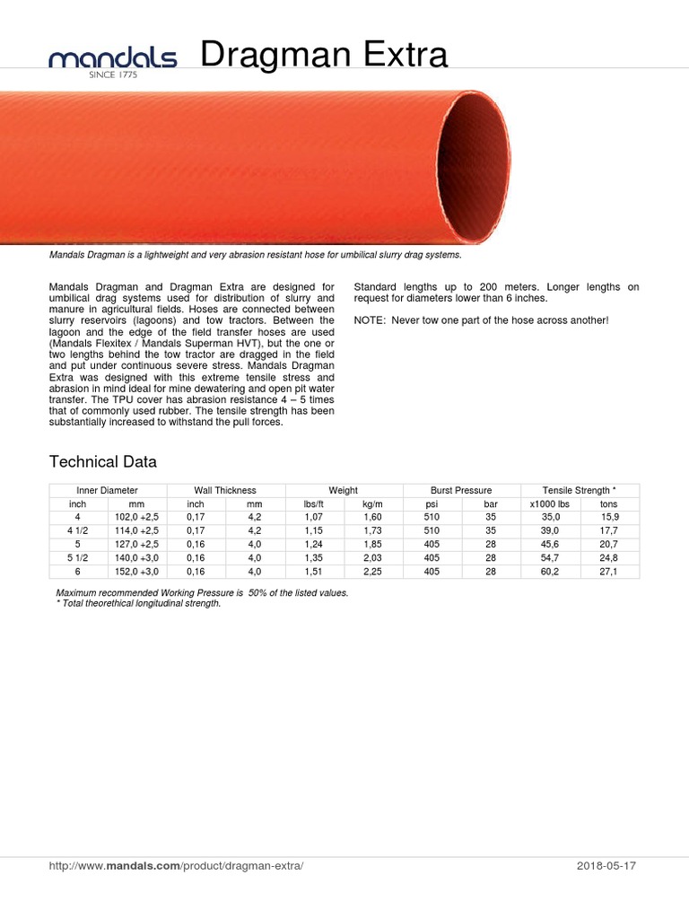 Mandals Dragman Extra: A Highly Abrasion Resistant Hose for Umbilical ...