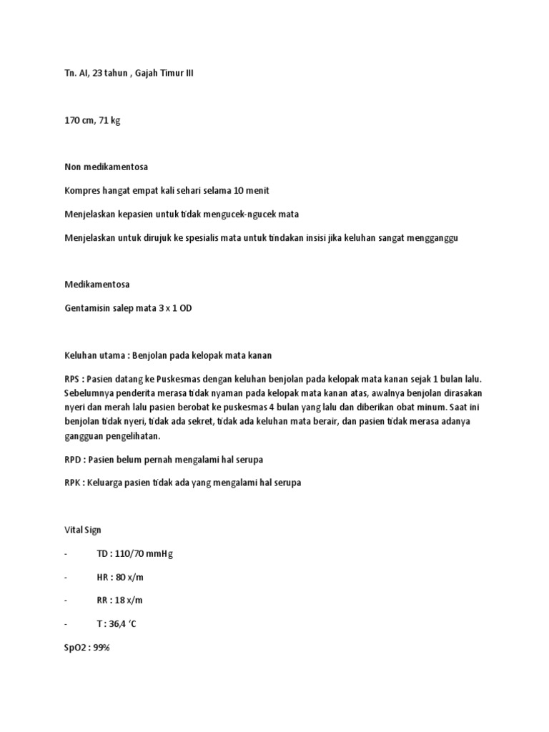 Ukp Kalazion Palpebra Superior Od Fix | PDF
