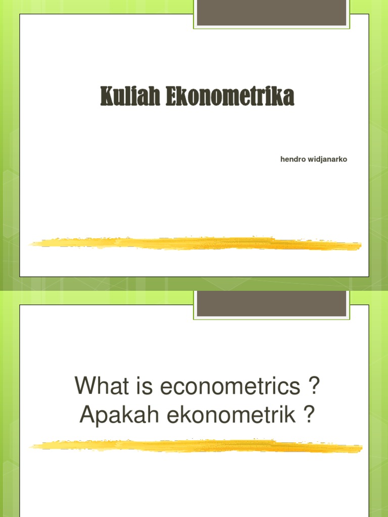 Ekonometri BAB 2 2021 | PDF | Metode & Bahan Ajar