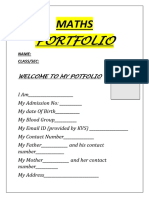 Maths Portfolio (COVER Page) - GR | PDF