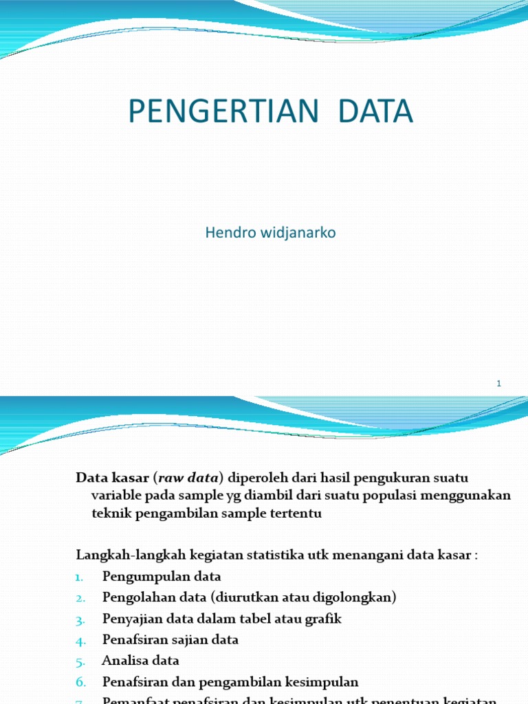 Pengertian dan Jenis Data Statistik | PDF
