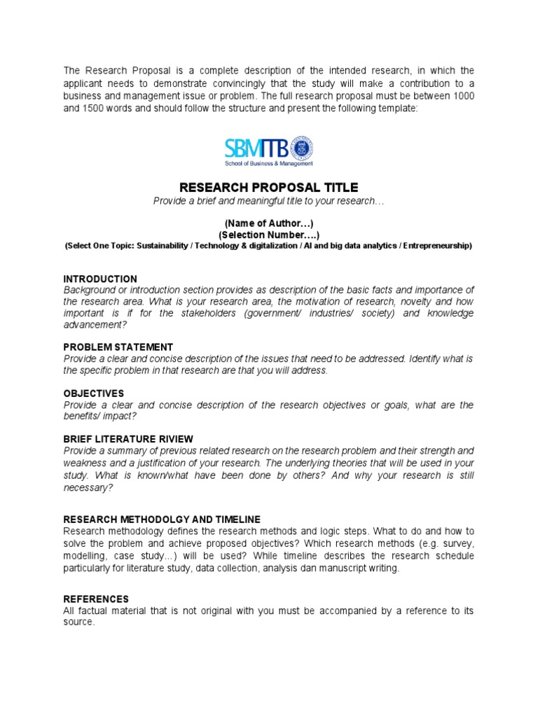 Template Research Proposal MSMDSM Program | PDF | Art