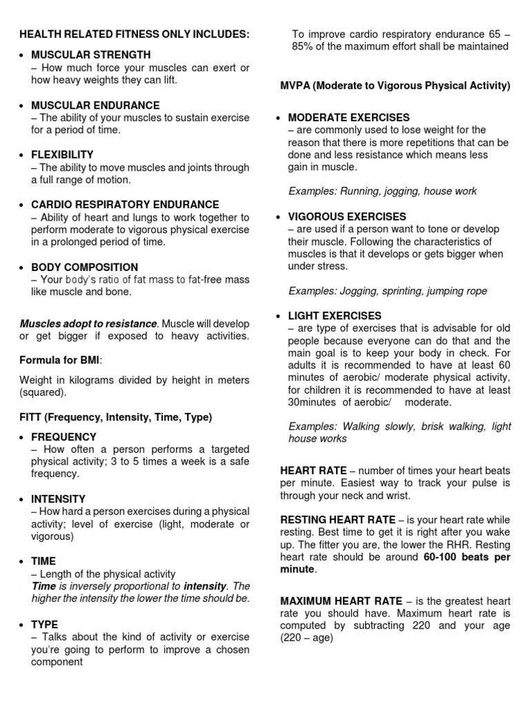 Hope 2 - Reviewer | PDF | Aerobic Exercise | Skeletal Muscle