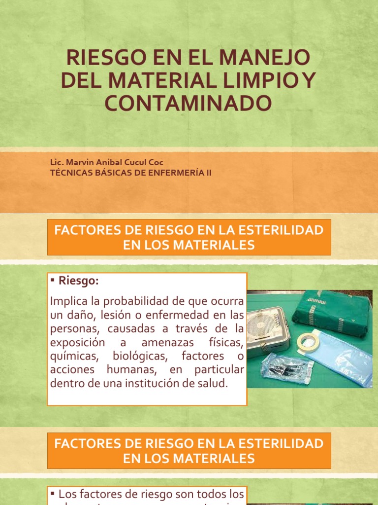 RIESGO EN EL MANEJO DEL MATERIAL LIMPIO Y CONTAMINADO 23-05-2022.pdf | PDF