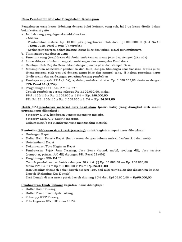 Panduan Lengkap Pembuatan SPJ Keuangan | PDF | Hukum