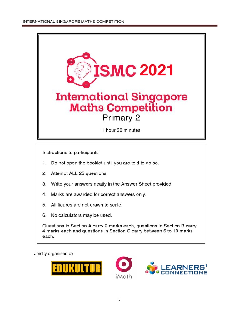 P2 ISMC 2021 Questions Only | PDF