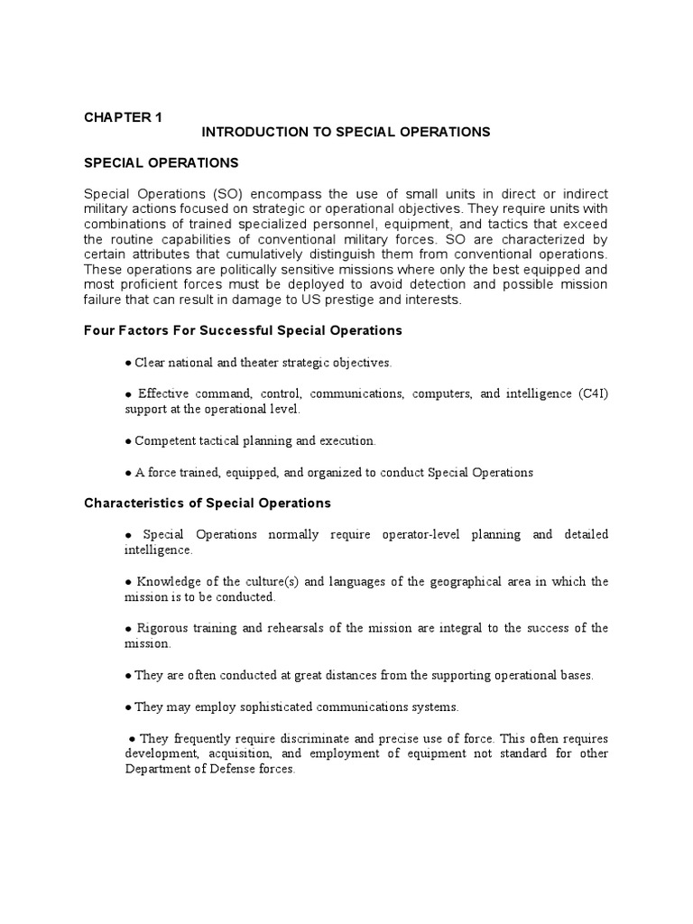 Special Operations USA | PDF | United States Special Operations Command ...