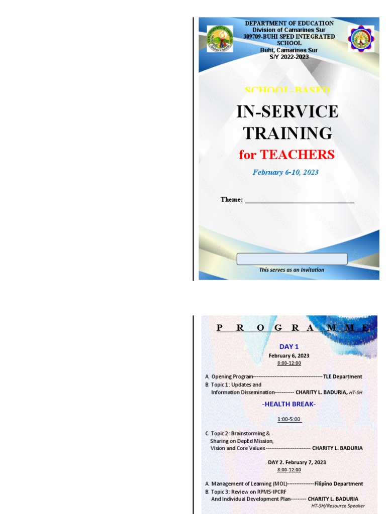 Inset 2023 | PDF | Cognition | Behavior Modification