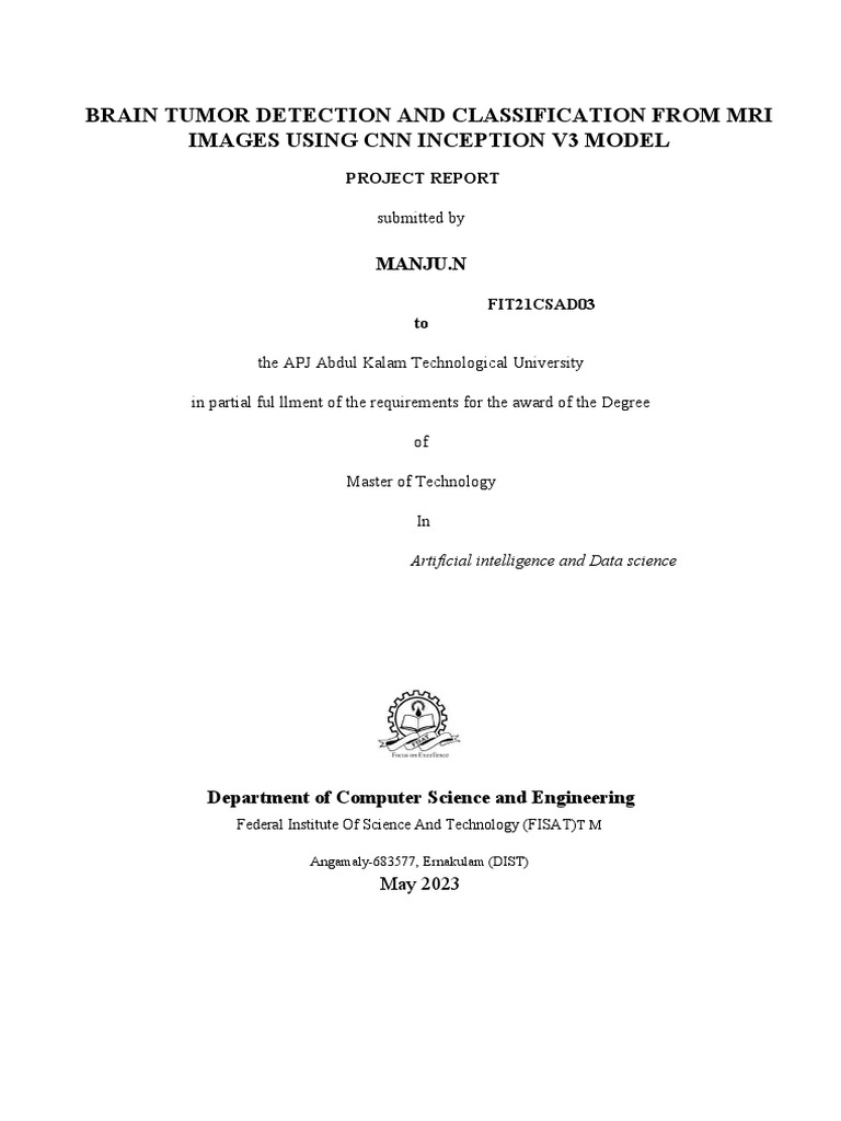 Final Report | PDF | Brain Tumor | Deep Learning