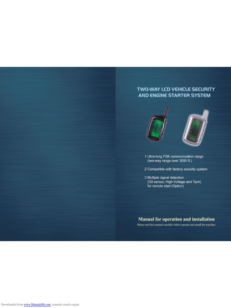 Comprehensive Vehicle Security System Manual: Instructions and User Guide | PDF | Security Alarm ...