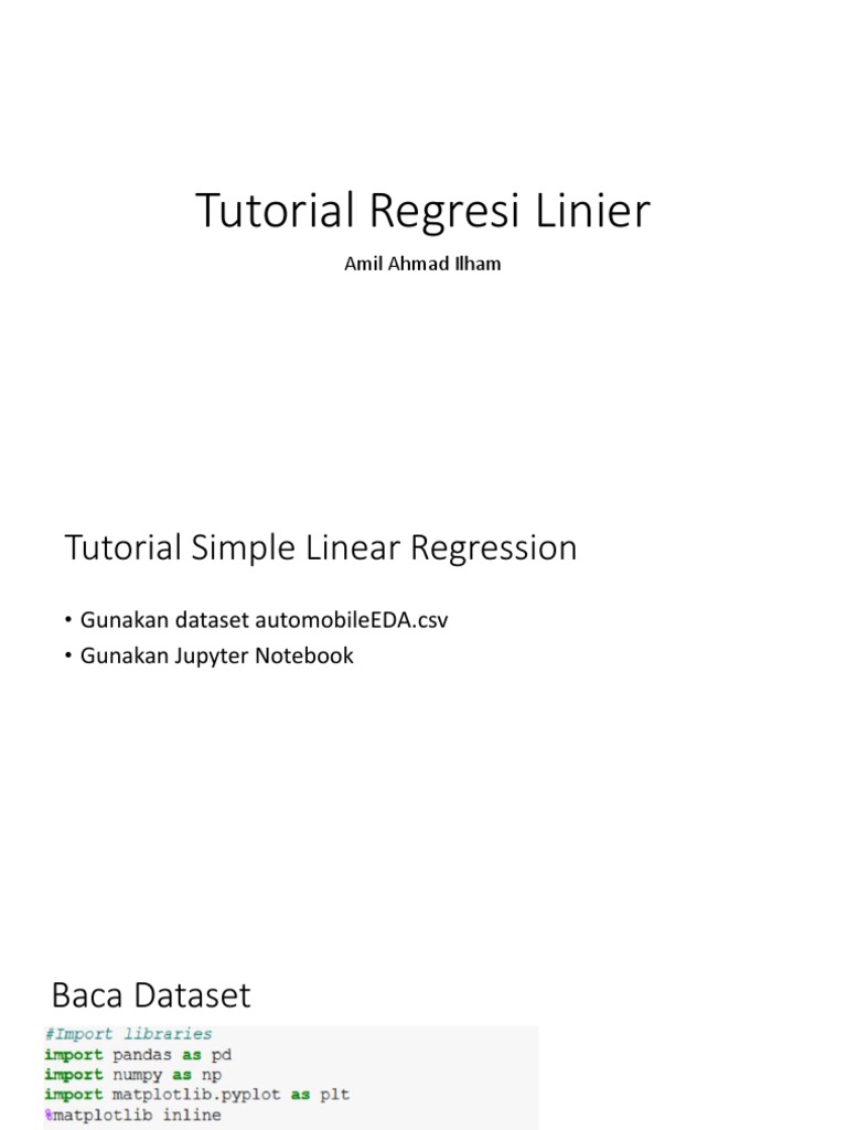Tutorial Regresi Linier Sederhana | PDF | Komputer | Teknologi & Rekayasa