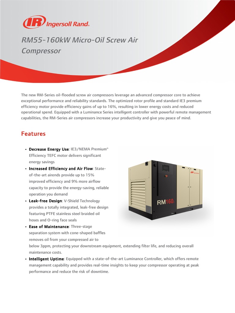 rm55 160kw Micro Oil Screw Air Compressor - Enpdf | PDF | Energy ...