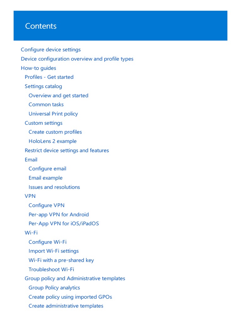Device Features and Settings in Microsoft Intune PDF | PDF