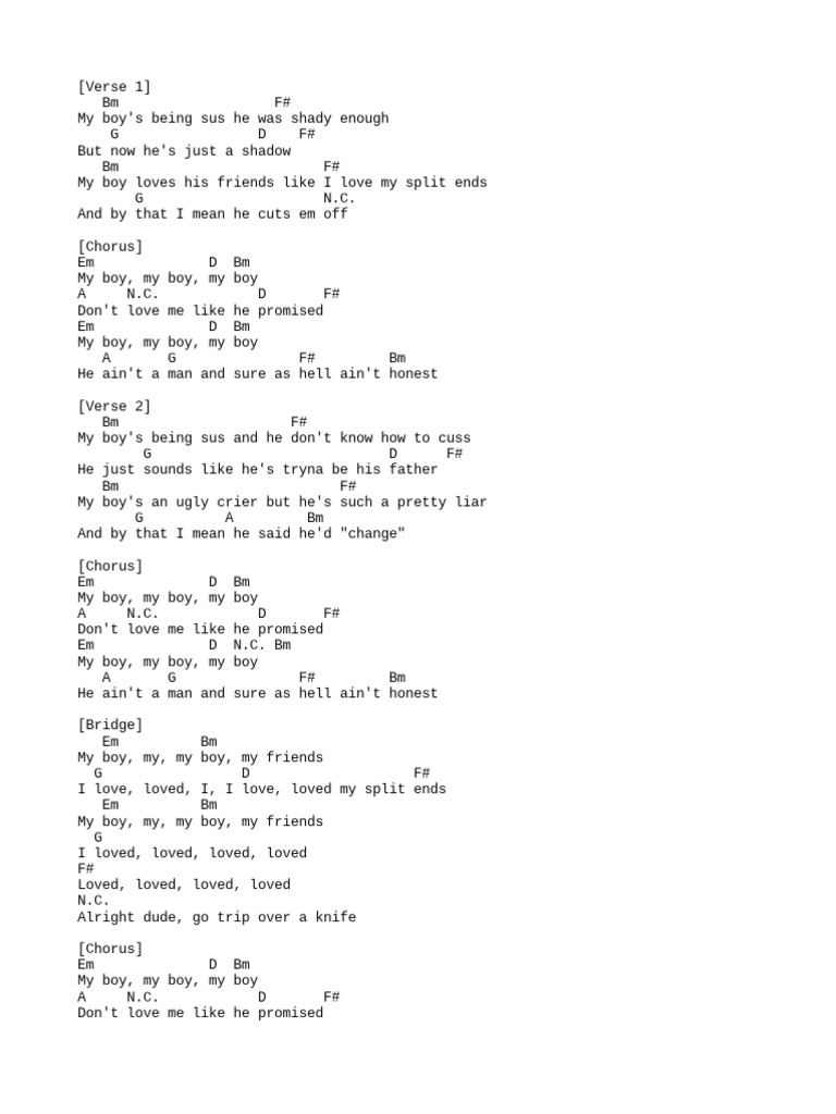 My Boy_ Billie Eillish | PDF