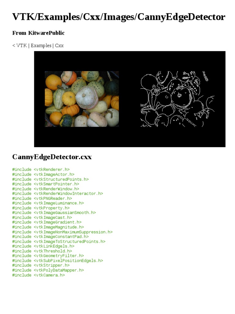VTK Examples CXX Images Canny Edge Detector - Kit Ware Public | PDF ...