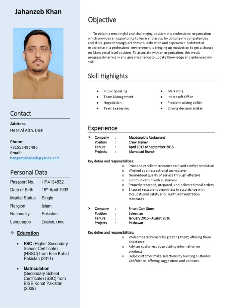 Jahanzeb Khan's Resume | PDF
