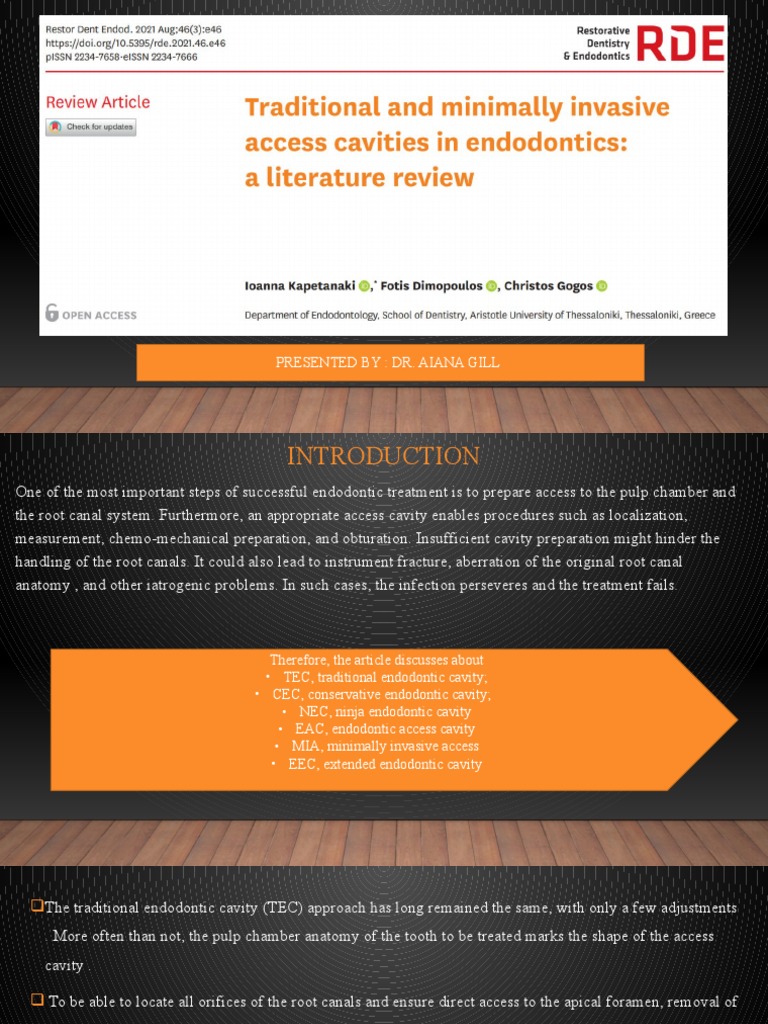 Traditional VS Modified Access Cavity | PDF