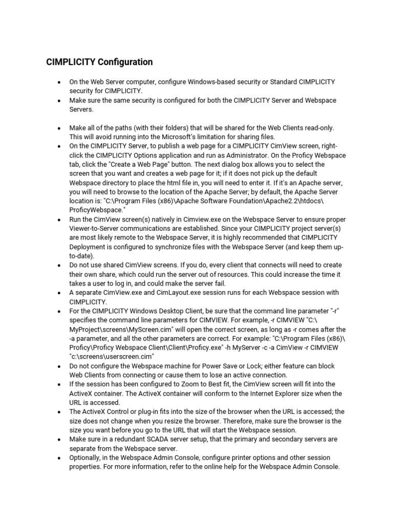 CIMPLICITY Configuration | PDF | World Wide Web | Internet & Web
