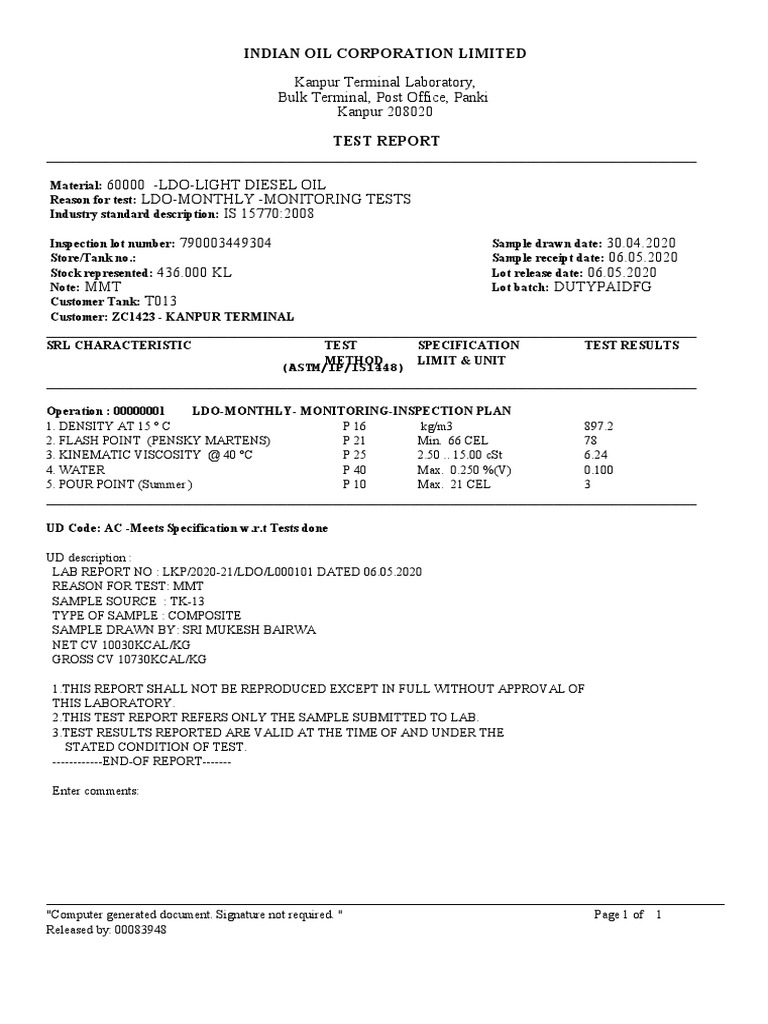 LDO Test Report 060520 | PDF | Physical Sciences