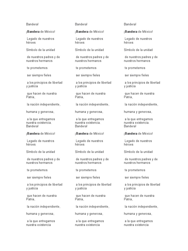 Juramento A La Bandera | PDF | Símbolos nacionales | Nación