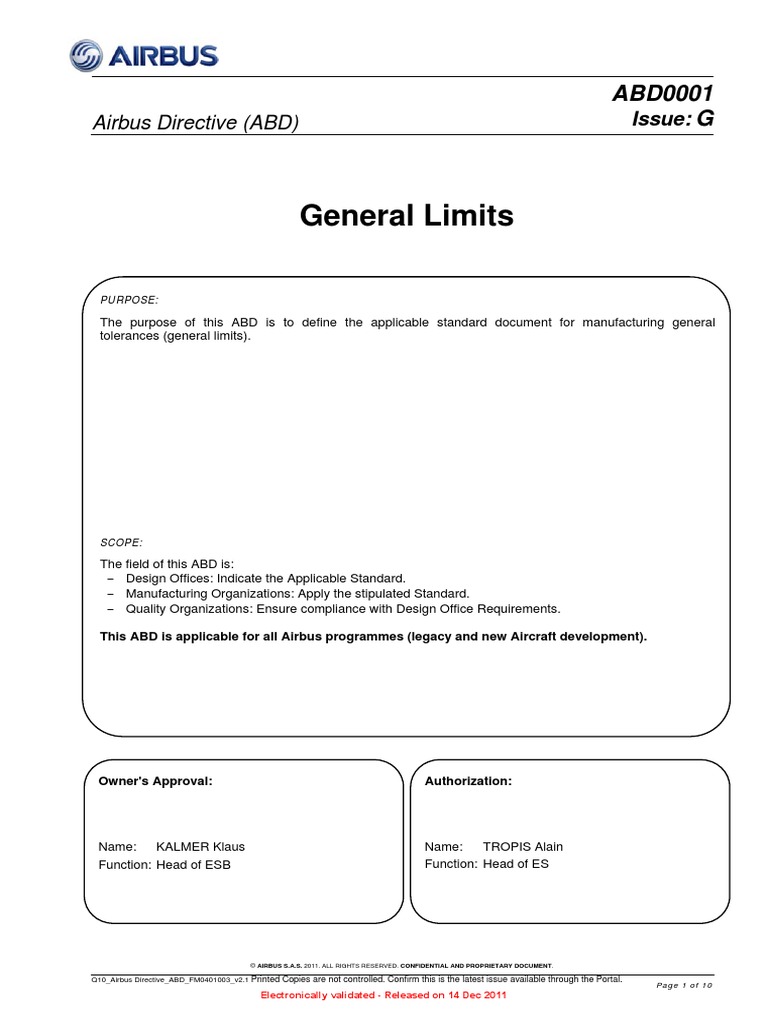 General Limits: Airbus Directive (ABD) | PDF | Airbus | Engineering ...
