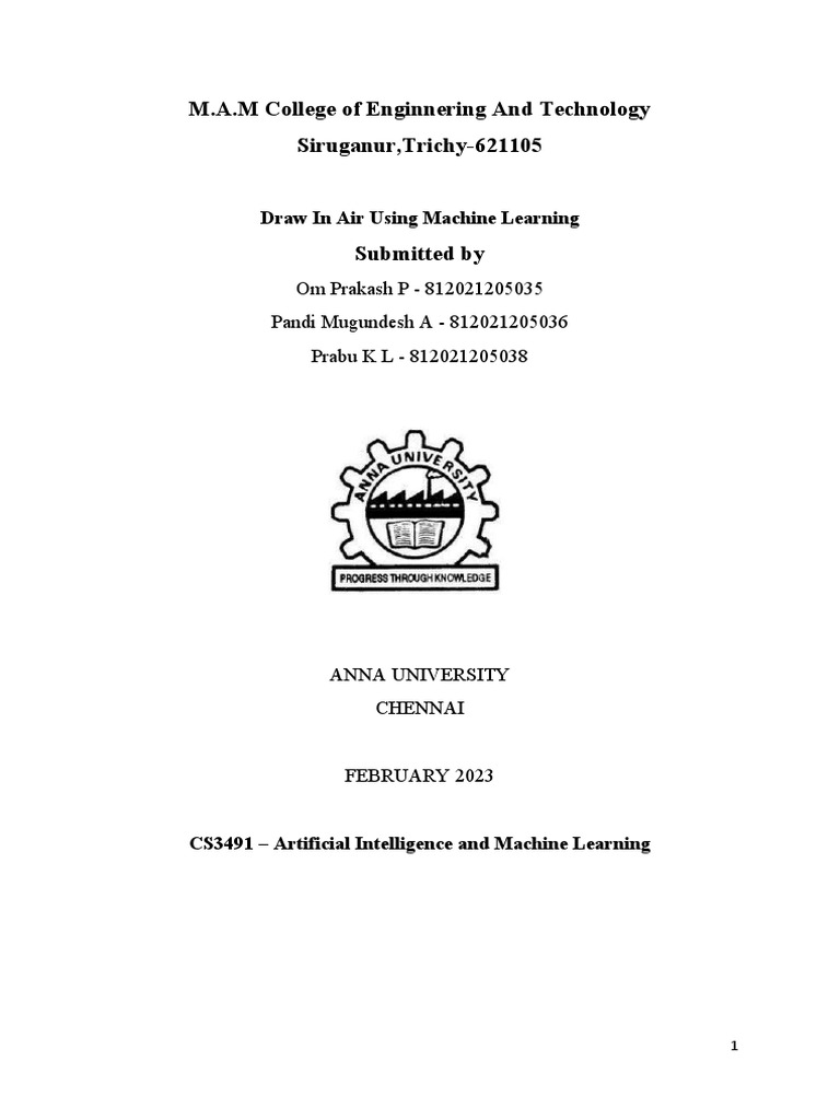 Aiml Minor Project Report Final For Print Pdf Augmented Reality Computer Monitor 