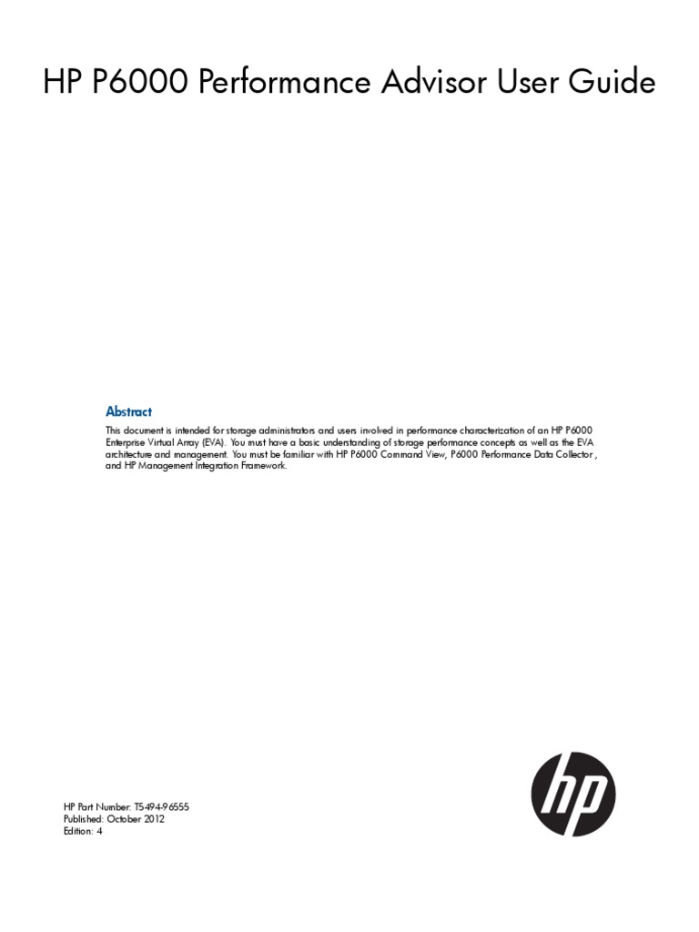 HP P6000 Performance Advisor User Guide PDF | PDF | Databases ...