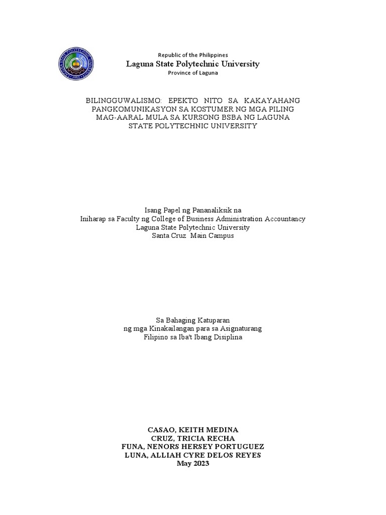 Fildis Groupings 1 | PDF