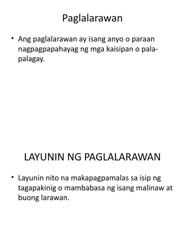 Paglalarawan Report | PDF