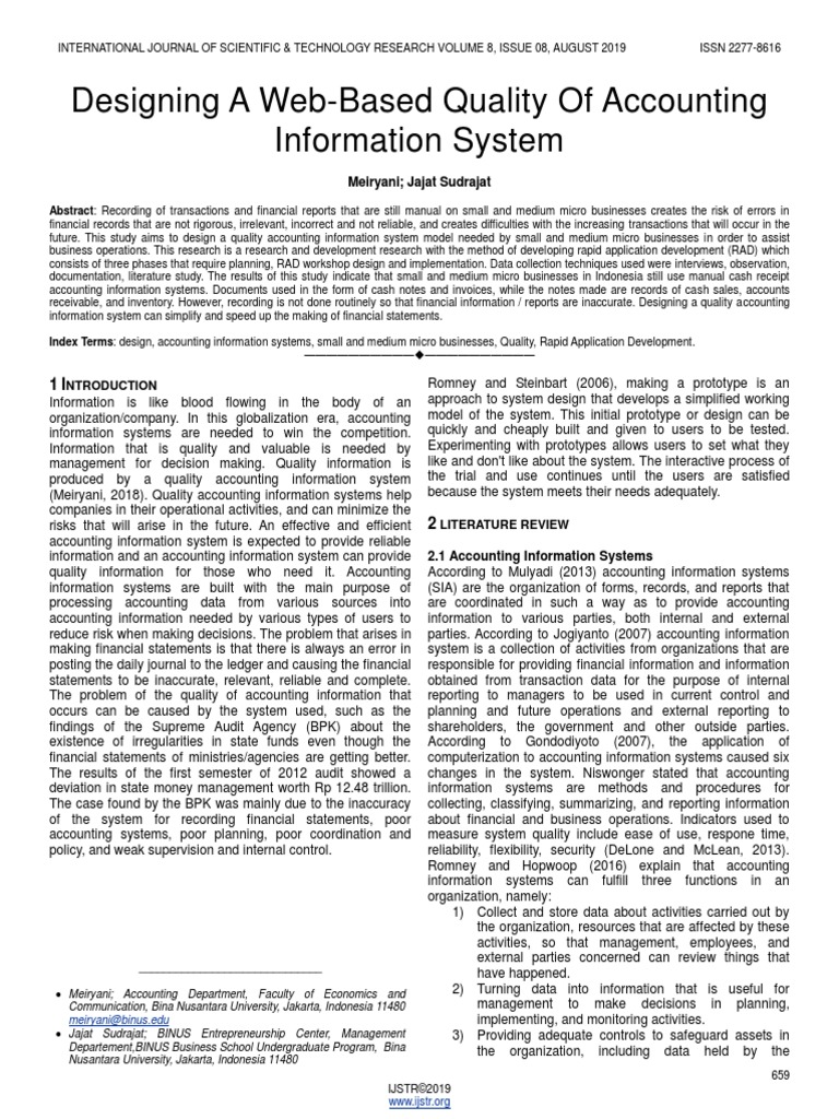 Designing A Web Based Quality of Accounting Information System | PDF ...