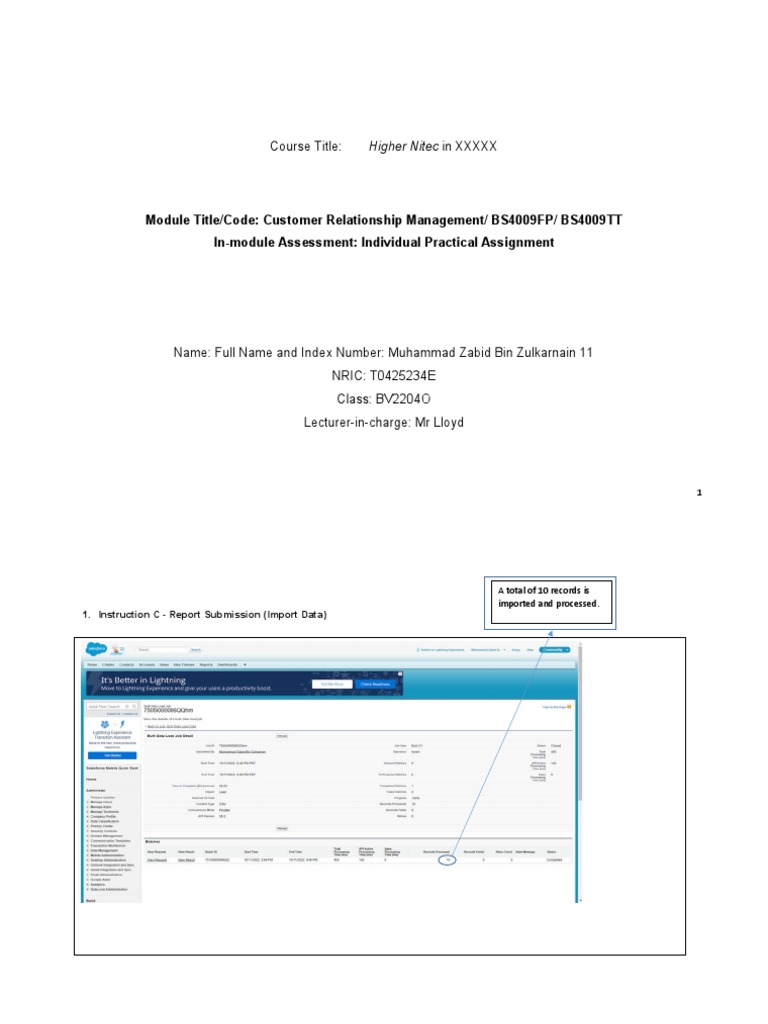 CRM Practical Assignment Submission Template | PDF | Customer Relationship Management ...