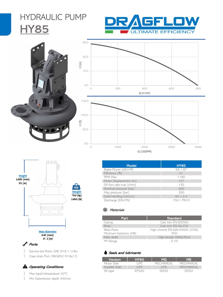 HY85 Dragflow Pump PDF | PDF | Pump | Applied And Interdisciplinary Physics
