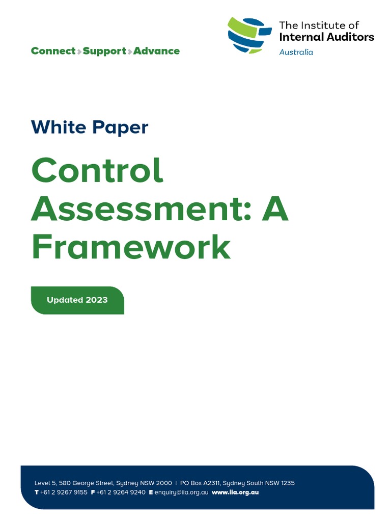 Iia Whitepaper - Control Assessment A Framework PDF | PDF | Internal Audit | Internal Control