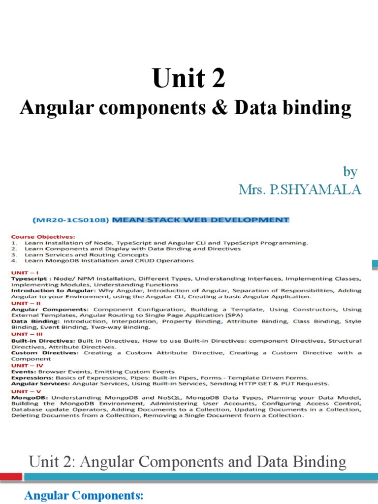 Unit 2 - Angular-Componenets | PDF | Html | Systems Engineering