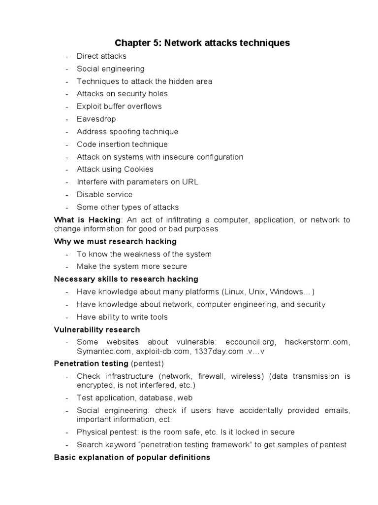 Chapter 5 | PDF | Denial Of Service Attack | Vulnerability (Computing)