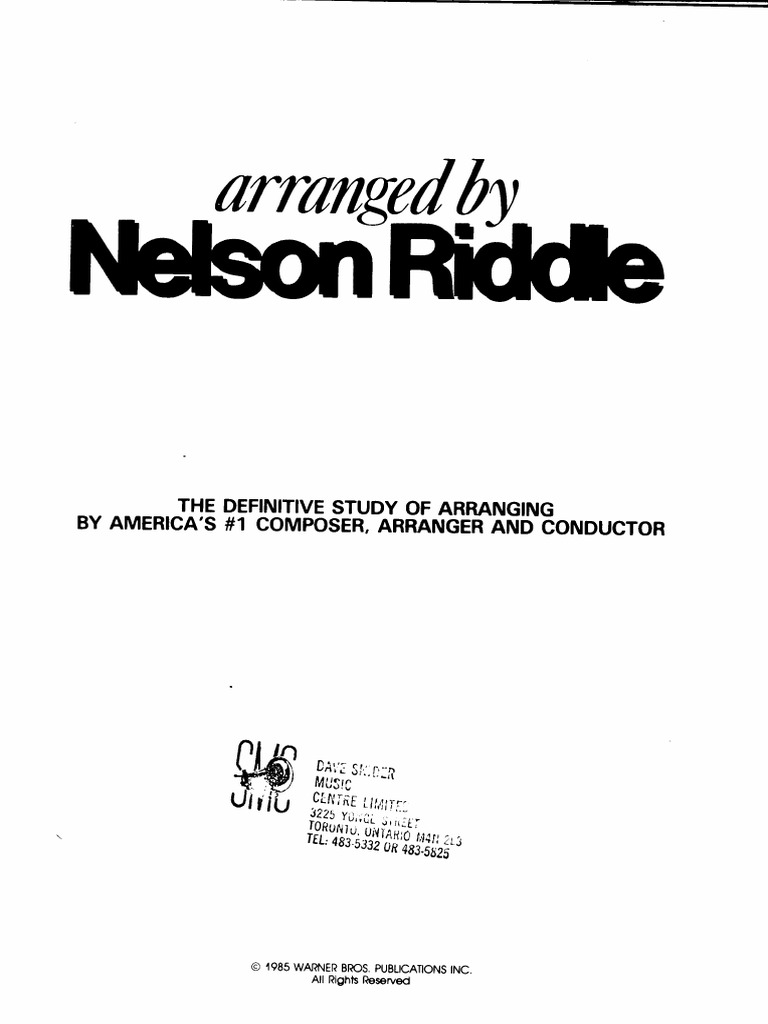 Arranged by Nelson Riddle 2 | PDF