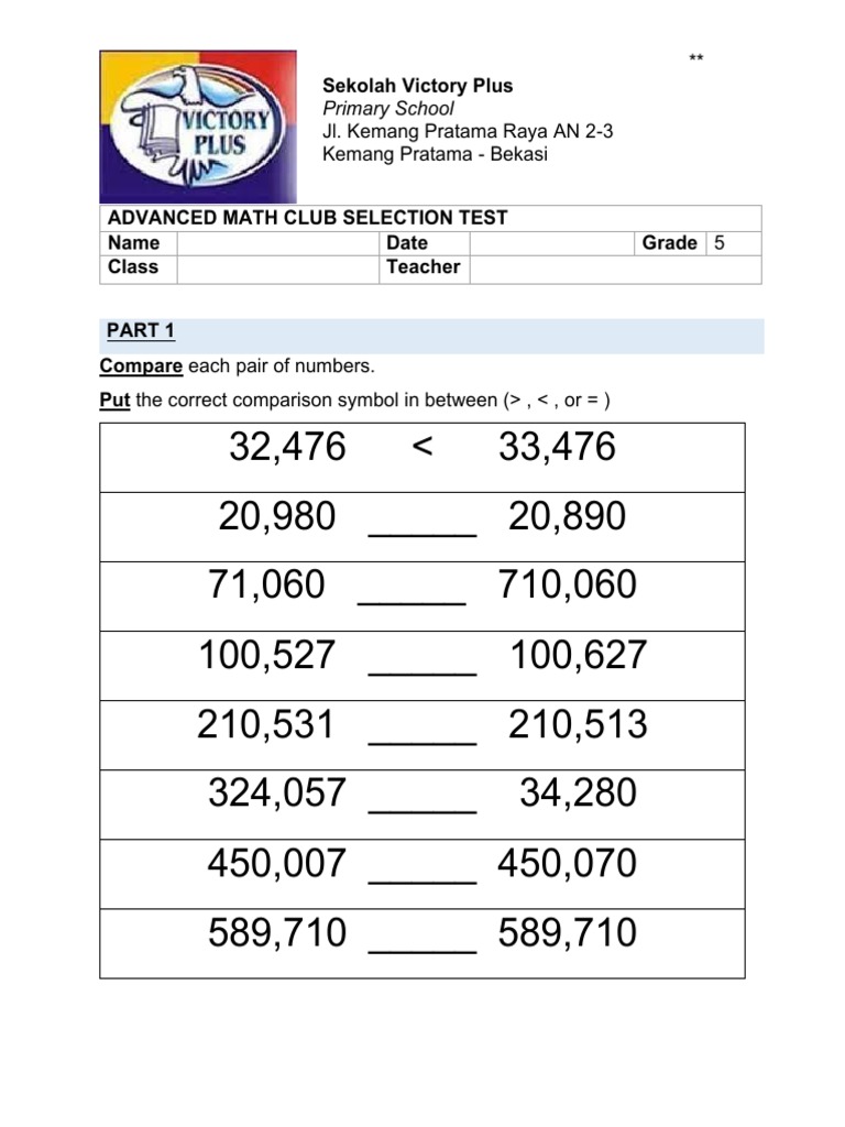 IP - Comparing Numbers (2) | PDF