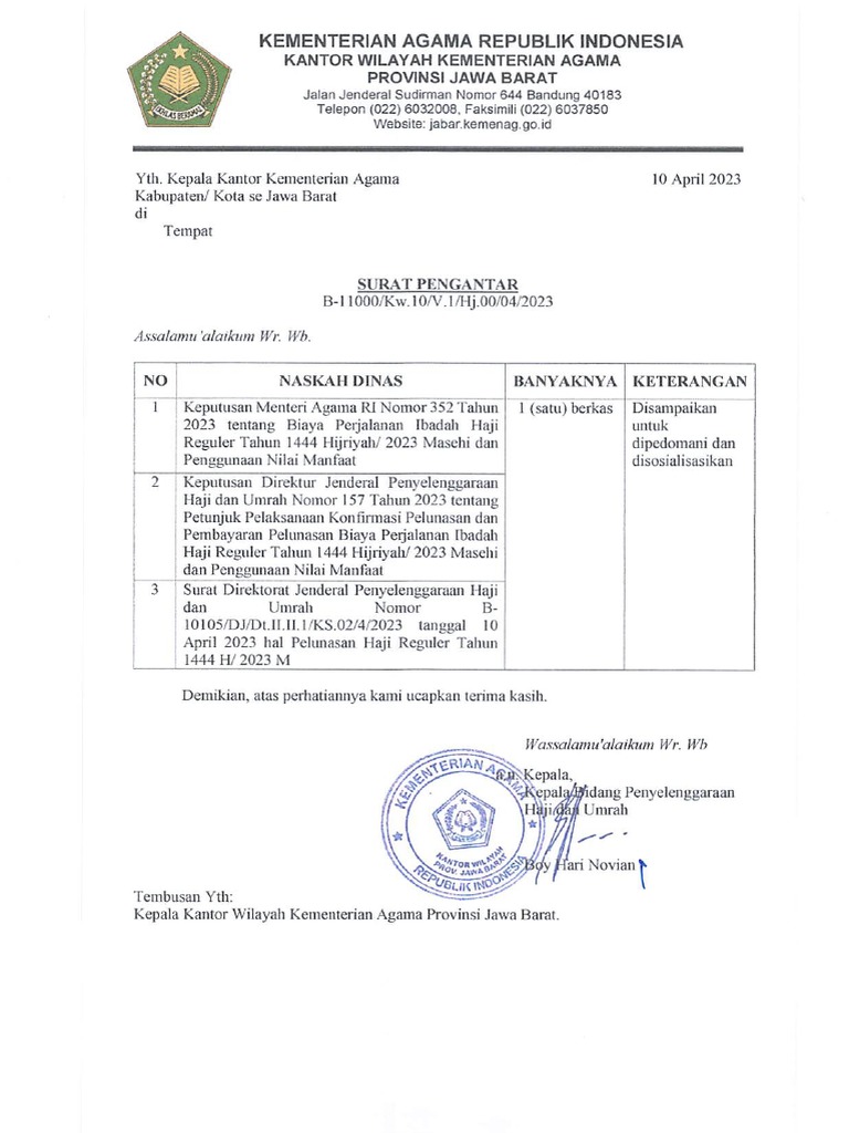 Surat Pengantar - 001 PDF | PDF