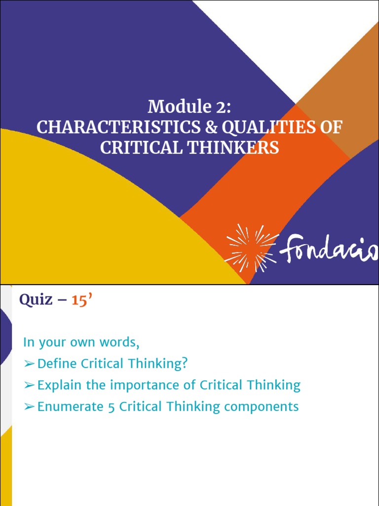 Characteristics of A Critical Thinker | PDF | Self-Improvement