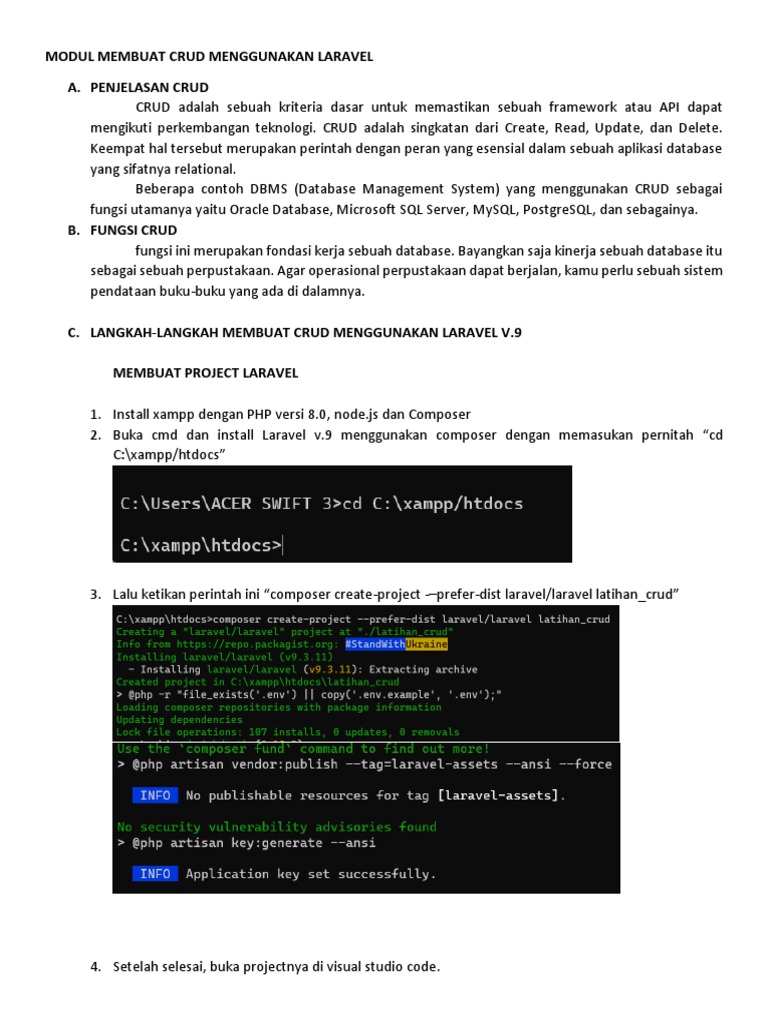 Modul Membuat Crud Menggunakan Laravel | PDF Modul Membuat Crud Menggunakan Laravel | PDF