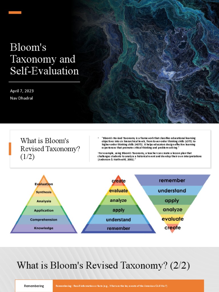 blooms taxonomy presentation | PDF | Lesson Plan | Educational Assessment