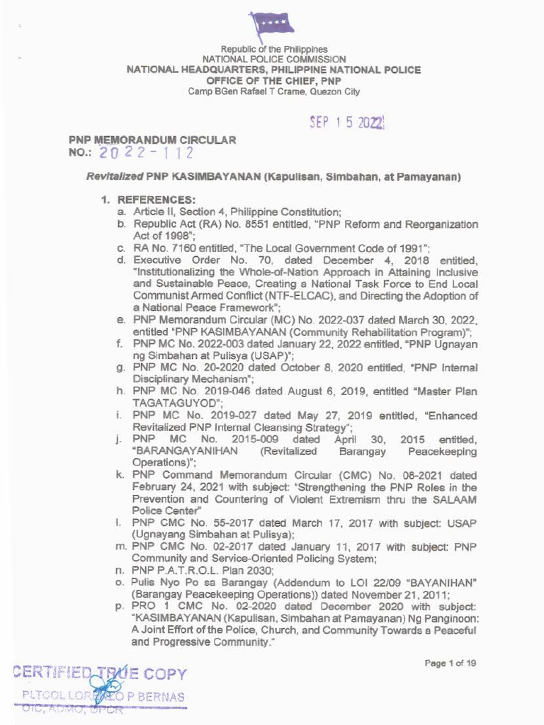 PNP MC 2022 112 | PDF