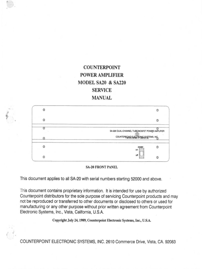 Hfe Counterpoint Sa-20 Service en Low Res | PDF