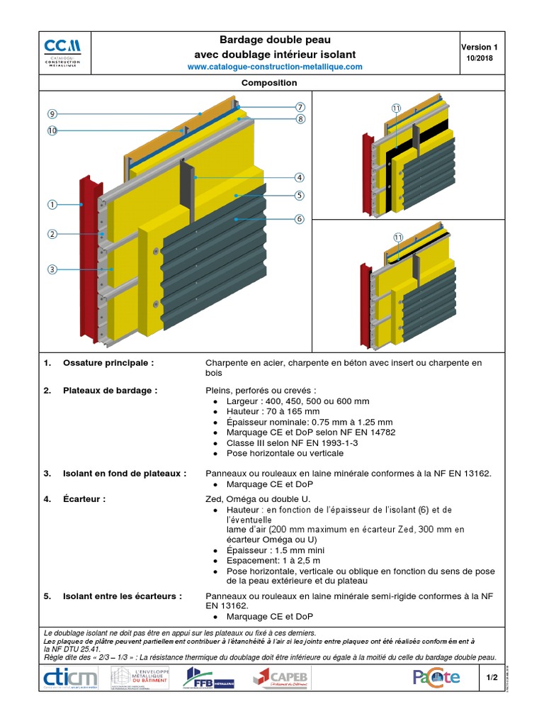 Bardage Double Peau Avec Doublage Intérieur Isolant: Composition | PDF | Bois (matériau de ...